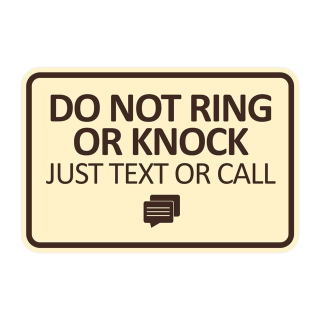 Signs ByLITA Classic Framed Do Not Ring Bell or Knock Please Text or ...
