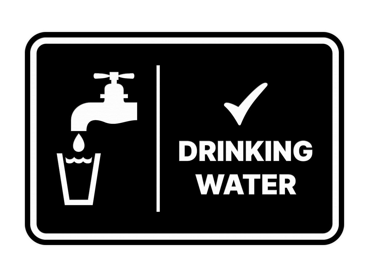 Signs ByLITA Classic Framed Drinking Water Sign (Black) - Large ...