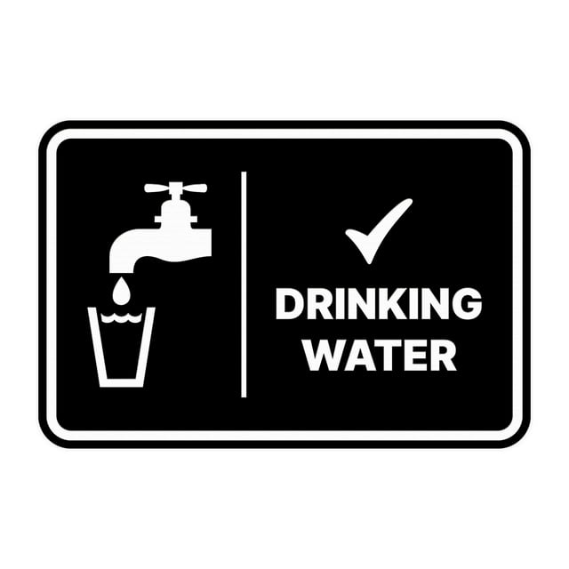 Signs ByLITA Classic Framed Drinking Water Sign (Black) - Large ...