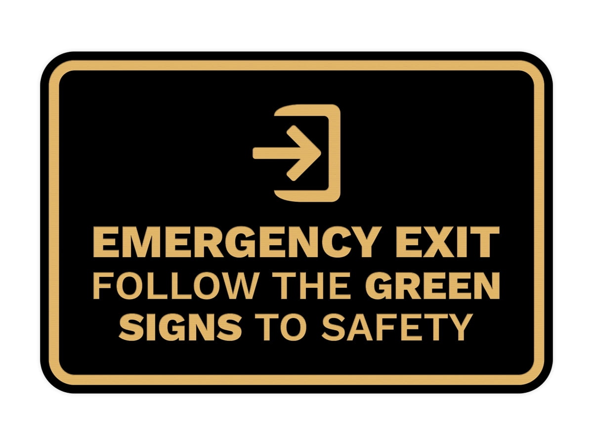 Signs ByLITA Classic Framed Emergency Exit Follow the Green Signs to ...