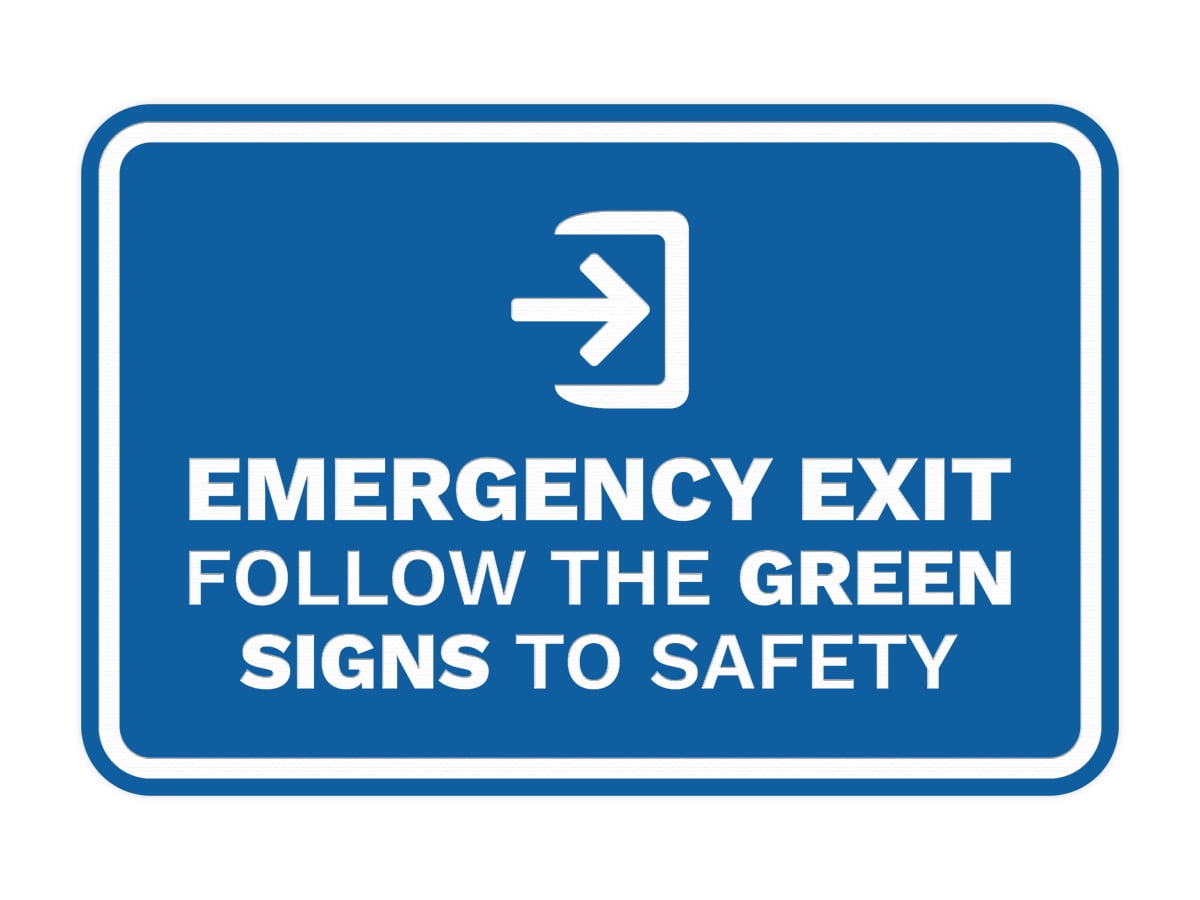 Signs ByLITA Classic Framed Emergency Exit Follow the Green Signs to ...