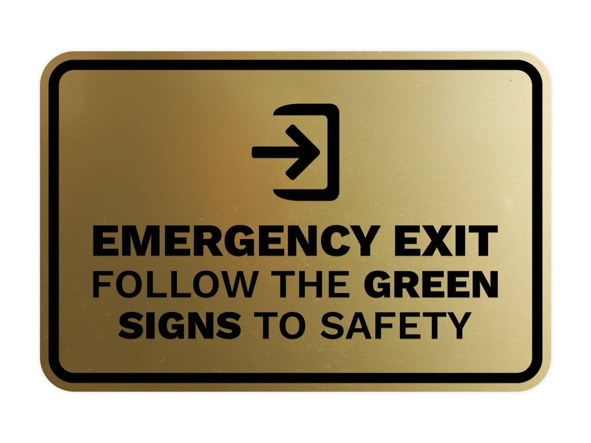 Signs ByLITA Classic Framed Emergency Exit Follow the Green Signs to ...