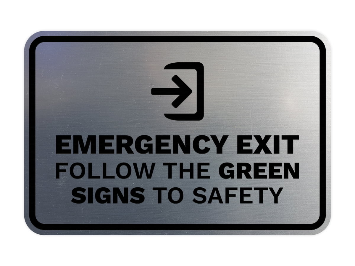 Signs ByLITA Classic Framed Emergency Exit Follow the Green Signs to ...