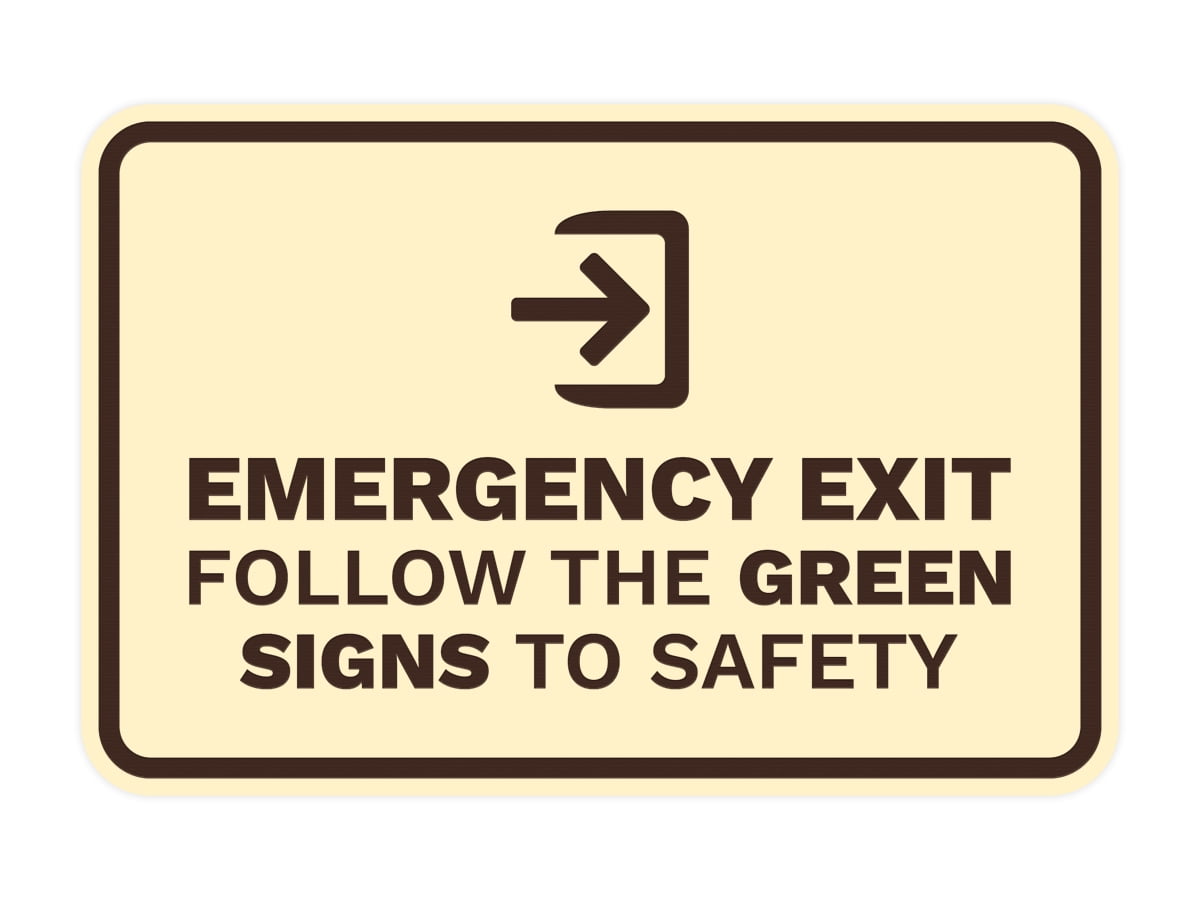 Signs ByLITA Classic Framed Emergency Exit Follow the Green Signs to ...