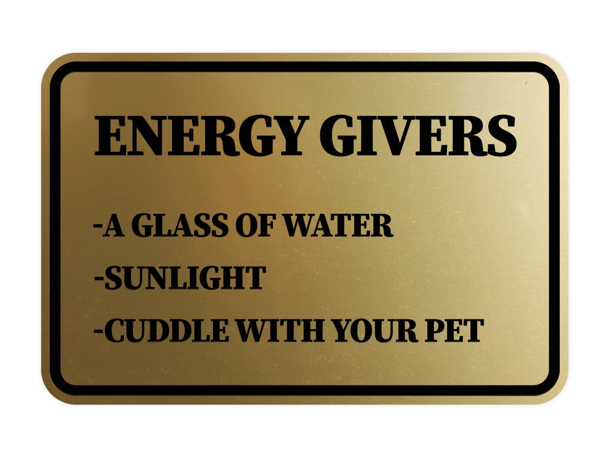 Signs ByLITA Classic Framed Energy Givers Sign (Brushed Gold) - Medium ...