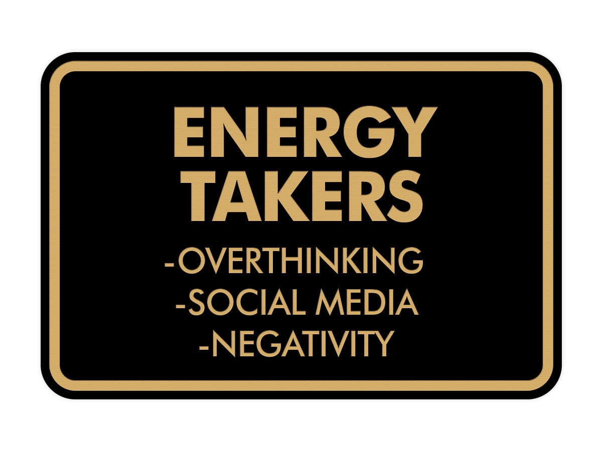 Signs ByLITA Classic Framed Energy takers Sign (Black /Gold) - Small ...