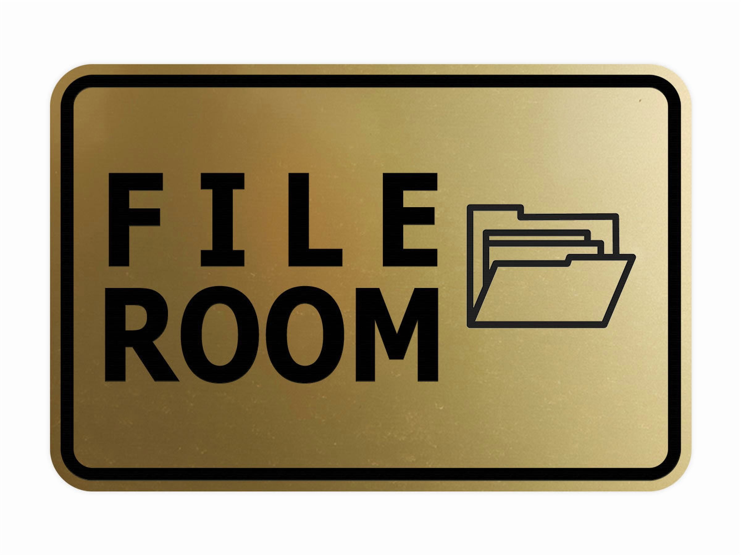 Signs ByLITA Classic Framed File Room Sign (Brushed Gold) - Medium ...