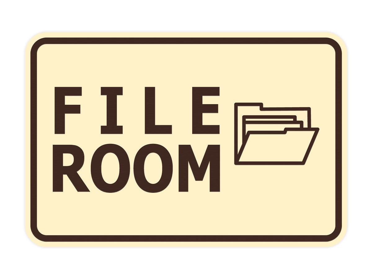 Signs ByLITA Classic Framed File Room Sign (Ivory/Dark Brown) - Large ...