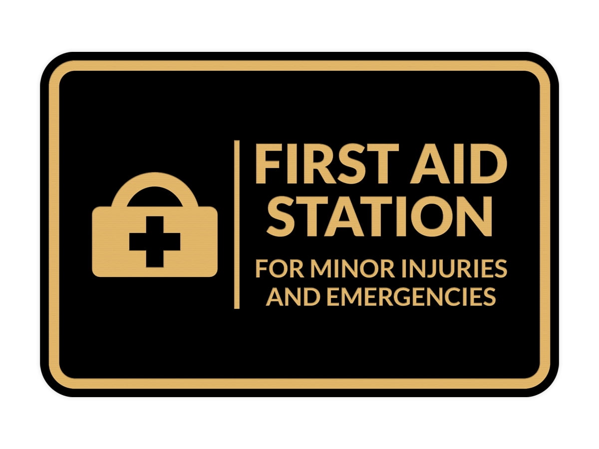 Signs ByLITA Classic Framed First Aid Station For Minor Injuries and ...