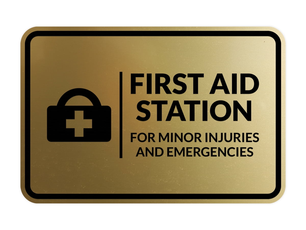 Signs ByLITA Classic Framed First Aid Station For Minor Injuries and ...