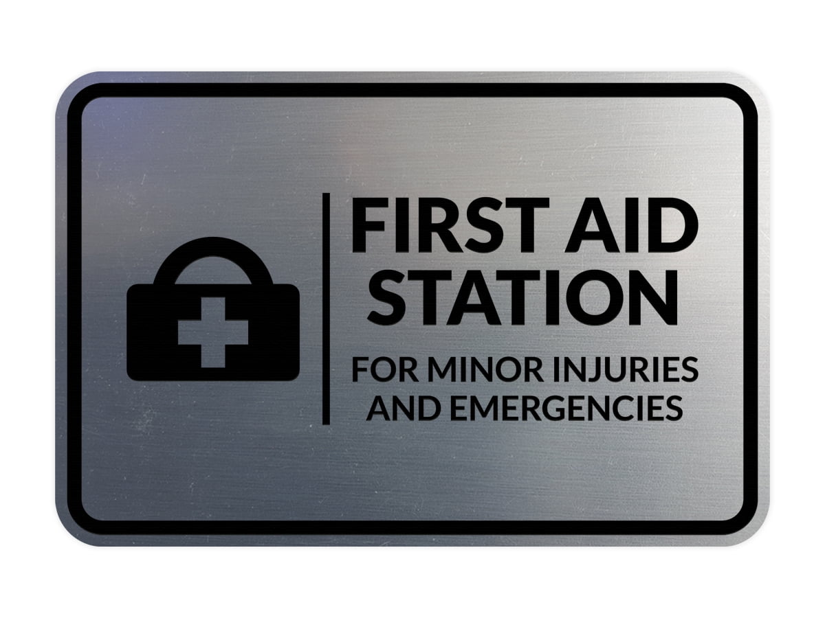 Signs ByLITA Classic Framed First Aid Station For Minor Injuries and ...