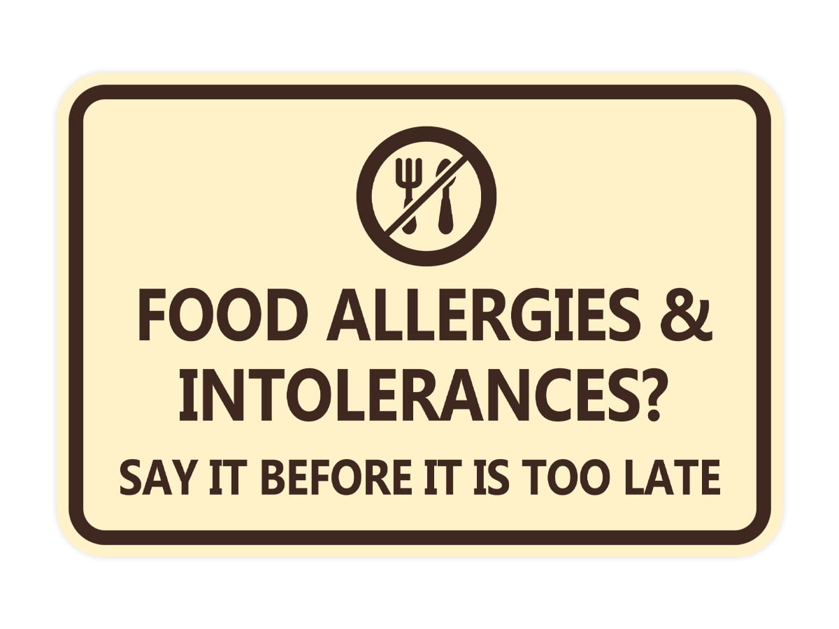 Signs ByLITA Classic Framed Food Allergies & Intolerances? Say It ...