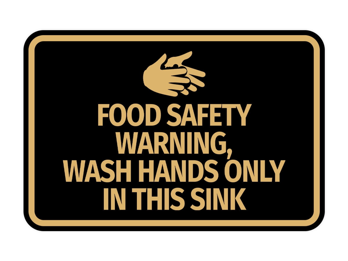 Signs ByLITA Classic Framed Food Safety Warning, Wash Hands Only In ...