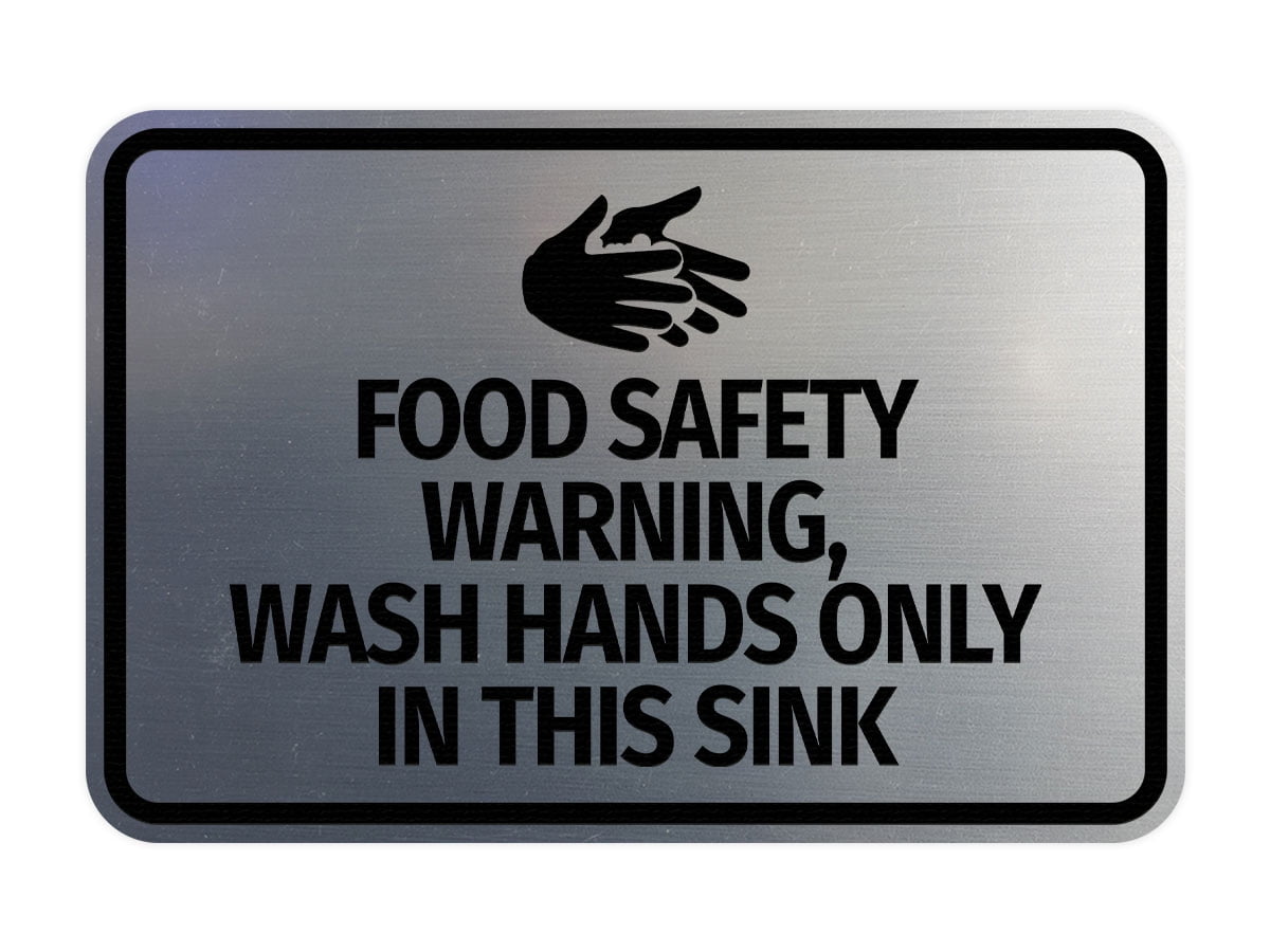 Signs ByLITA Classic Framed Food Safety Warning, Wash Hands Only In ...