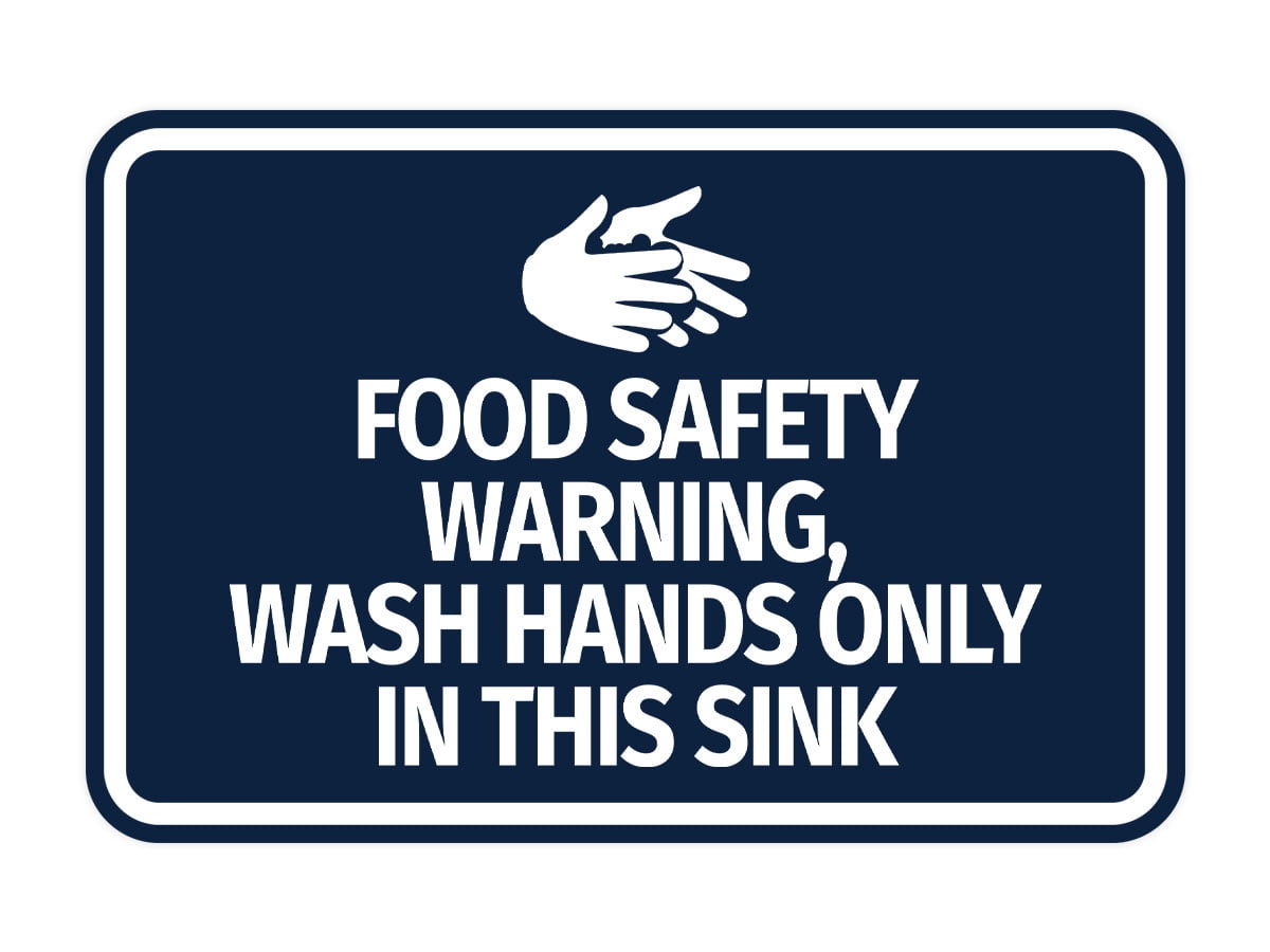 Signs ByLITA Classic Framed Food Safety Warning, Wash Hands Only In ...