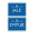 Signs ByLITA Classic Framed Fun Empuje/ Jale Pull Door Sign (Blue ...