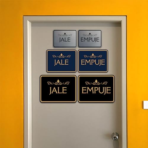 Signs ByLITA Classic Framed Fun Empuje/Jale Pull Door Sign (Brushed ...