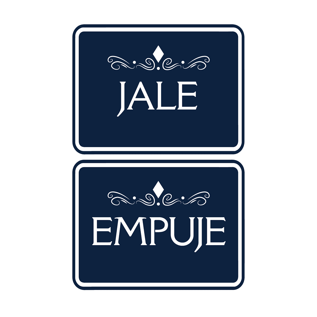Signs ByLITA Classic Framed Fun Empuje/ Jale Pull Door Sign (Navy Blue ...