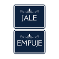 Signs ByLITA Classic Framed Fun Empuje/ Jale Pull Door Sign (Navy Blue ...