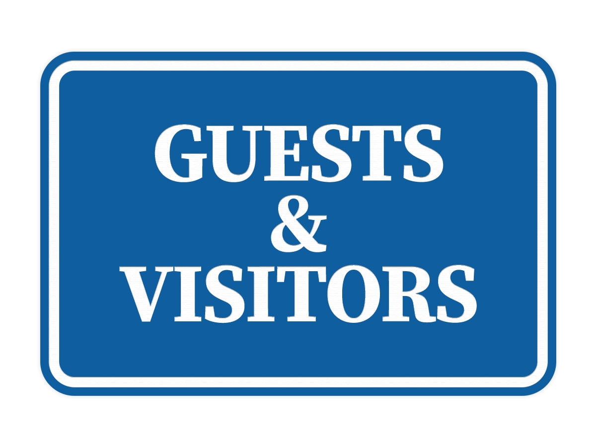 Signs ByLITA Classic Framed, Guests & Visitors Sign (Blue) - Large ...
