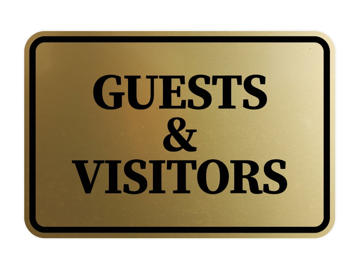 Signs ByLITA Classic Framed, Guests & Visitors Sign (Brushed Gold ...