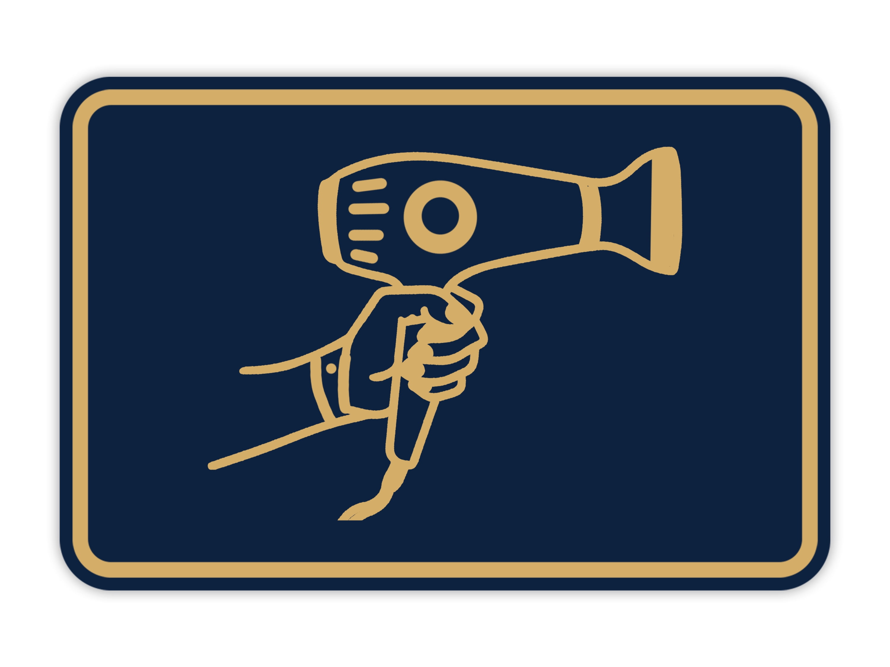 Signs ByLITA Classic Framed Hairdresser Graphic Sign (Navy Blue/Gold ...