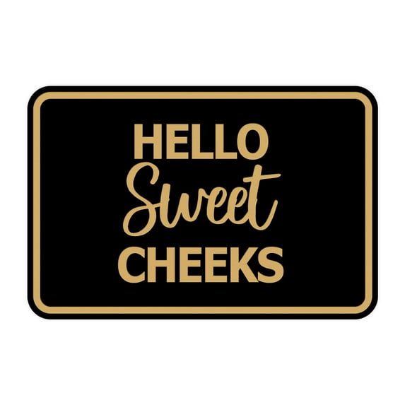 Signs ByLITA Classic Framed Hello Sweet Cheeks Sign (Black Gold ...