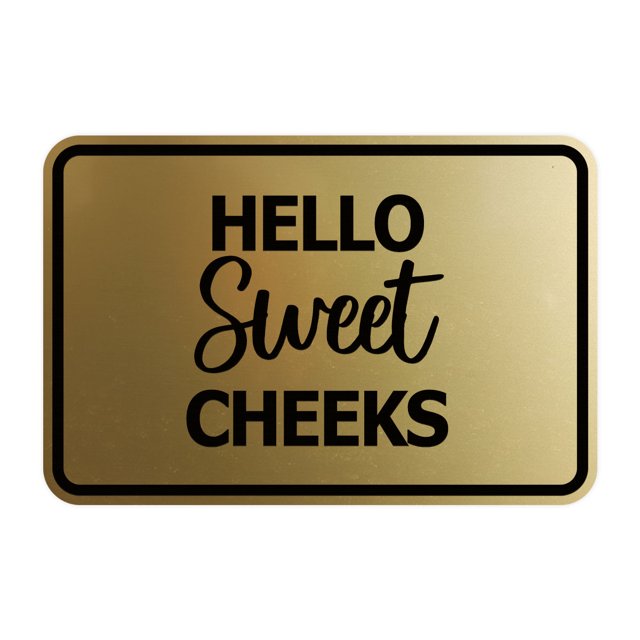 Signs ByLITA Classic Framed Hello Sweet Cheeks Sign (Brushed Gold ...