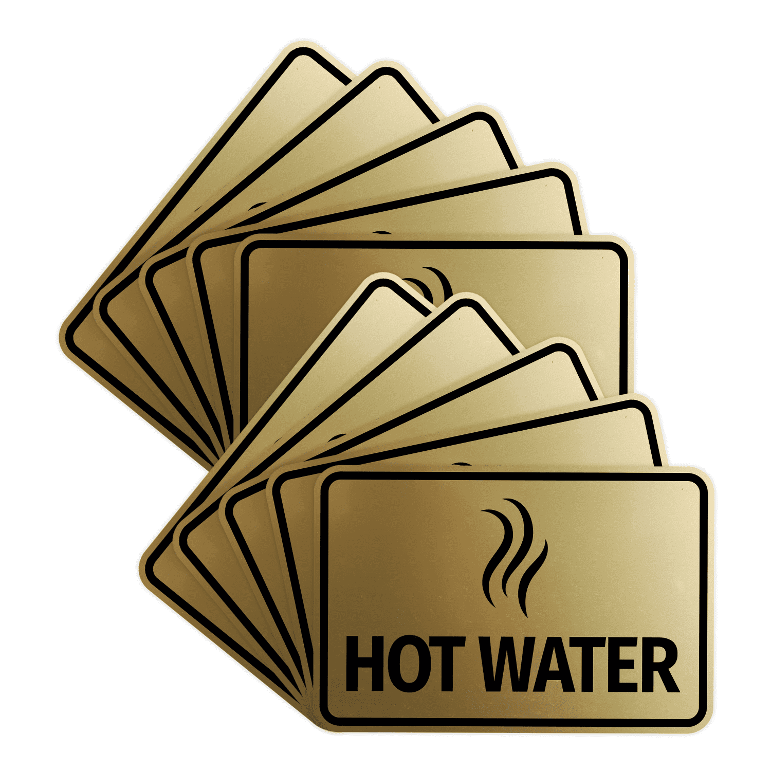 Signs ByLITA Classic Framed Hot Water Sign (Brushed Gold) - Medium (10 ...