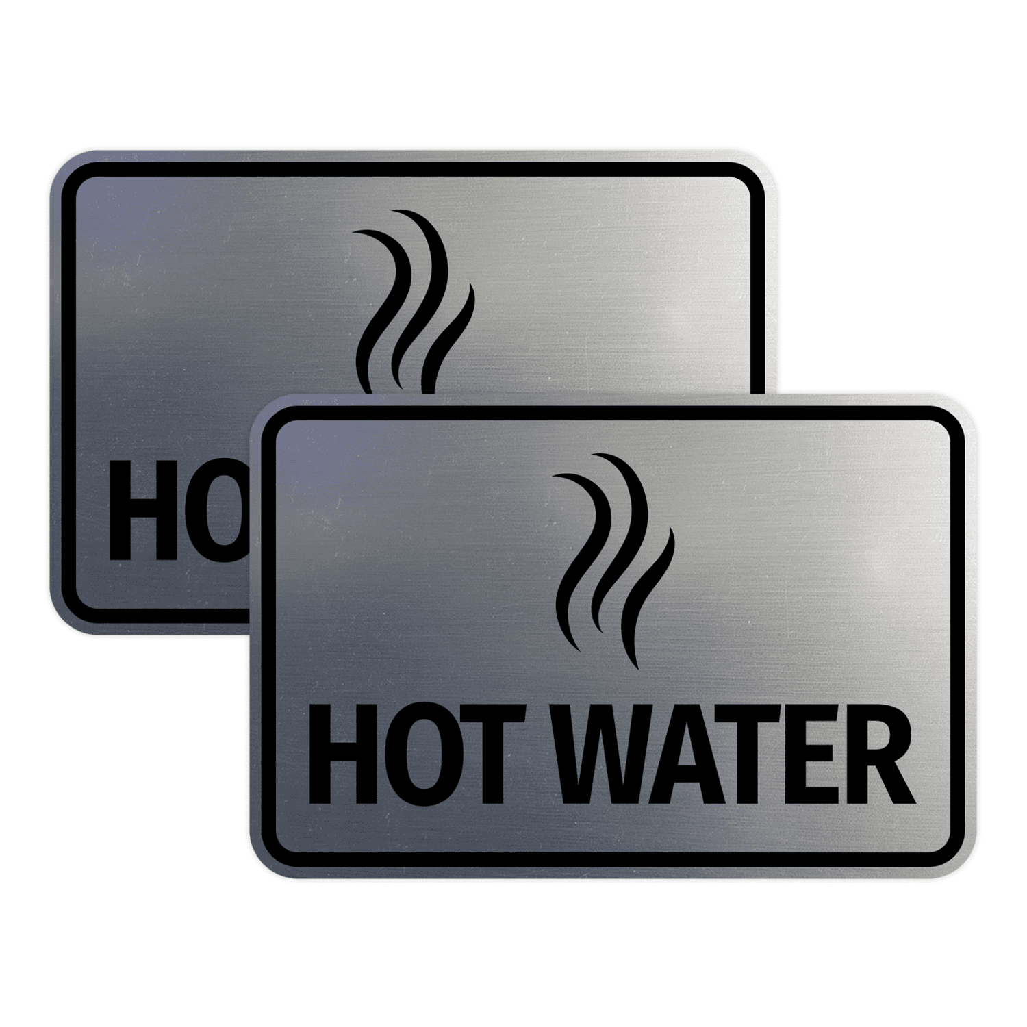 Signs ByLITA Classic Framed Hot Water Sign (Brushed Silver) - Large (2 ...