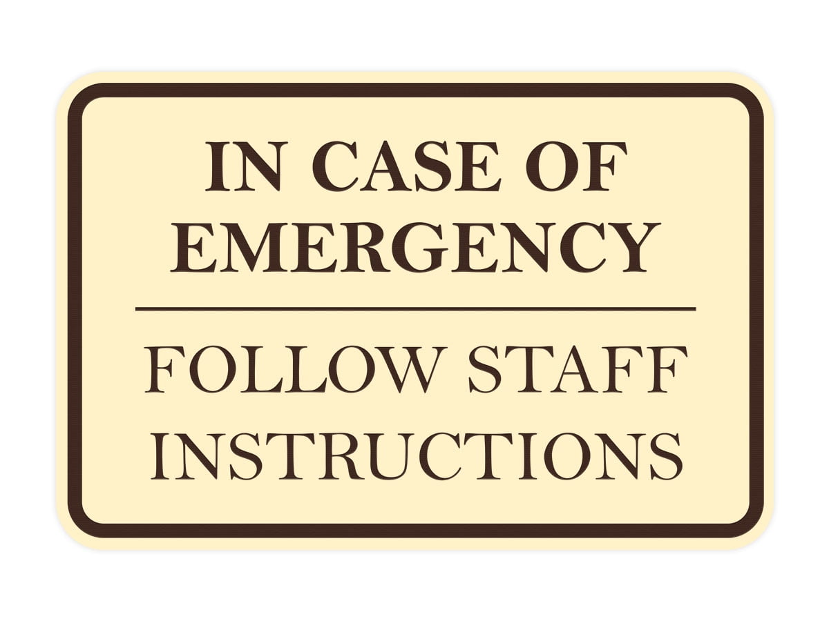 Signs ByLITA Classic Framed In Case of Emergency, Follow Staff ...