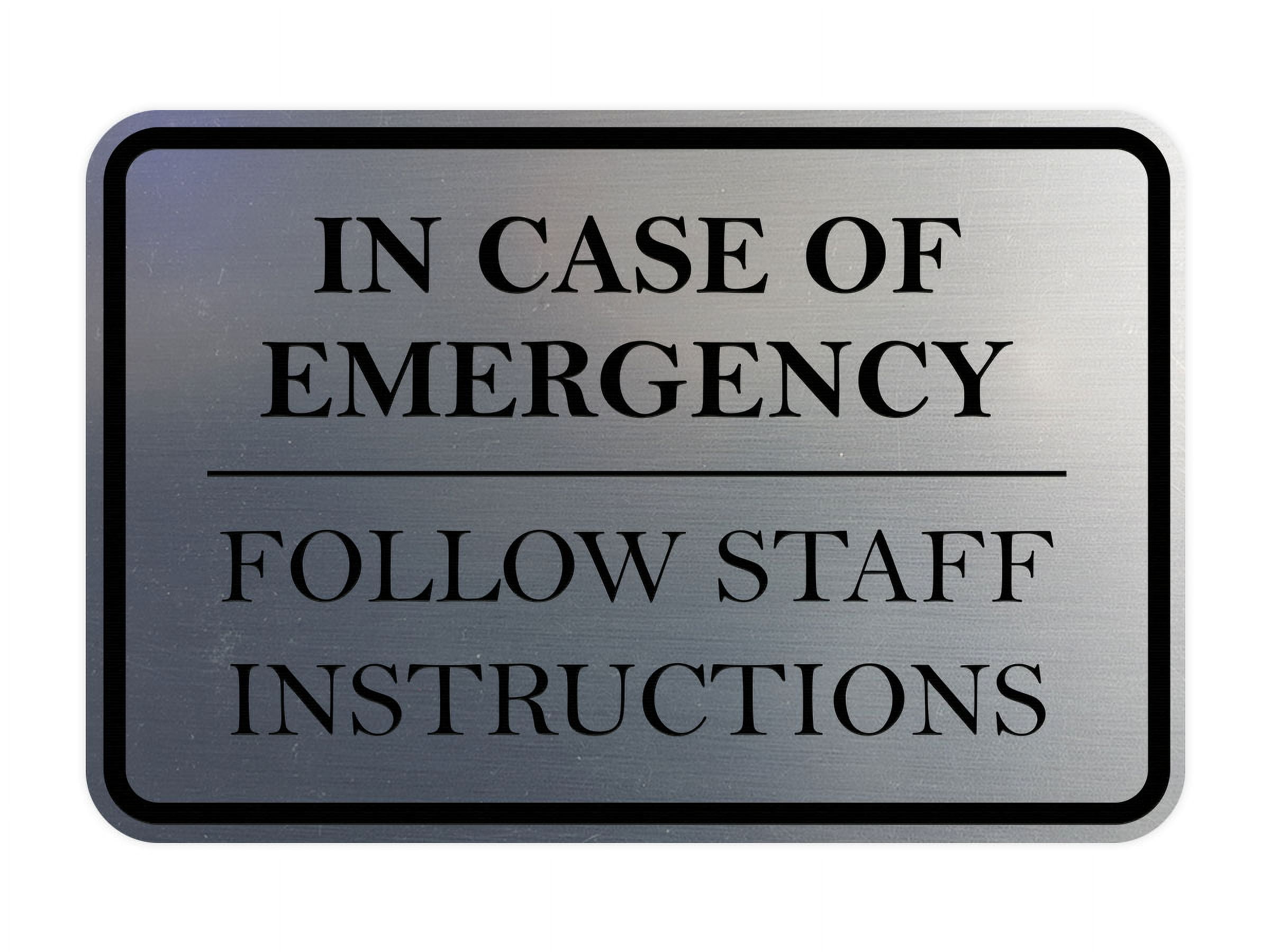 Signs ByLITA Classic Framed In Case of Emergency, Follow Staff ...