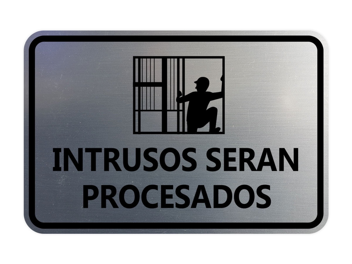 Signs ByLITA Classic Framed Intrusos Seran Procesados Graphic Spanish ...