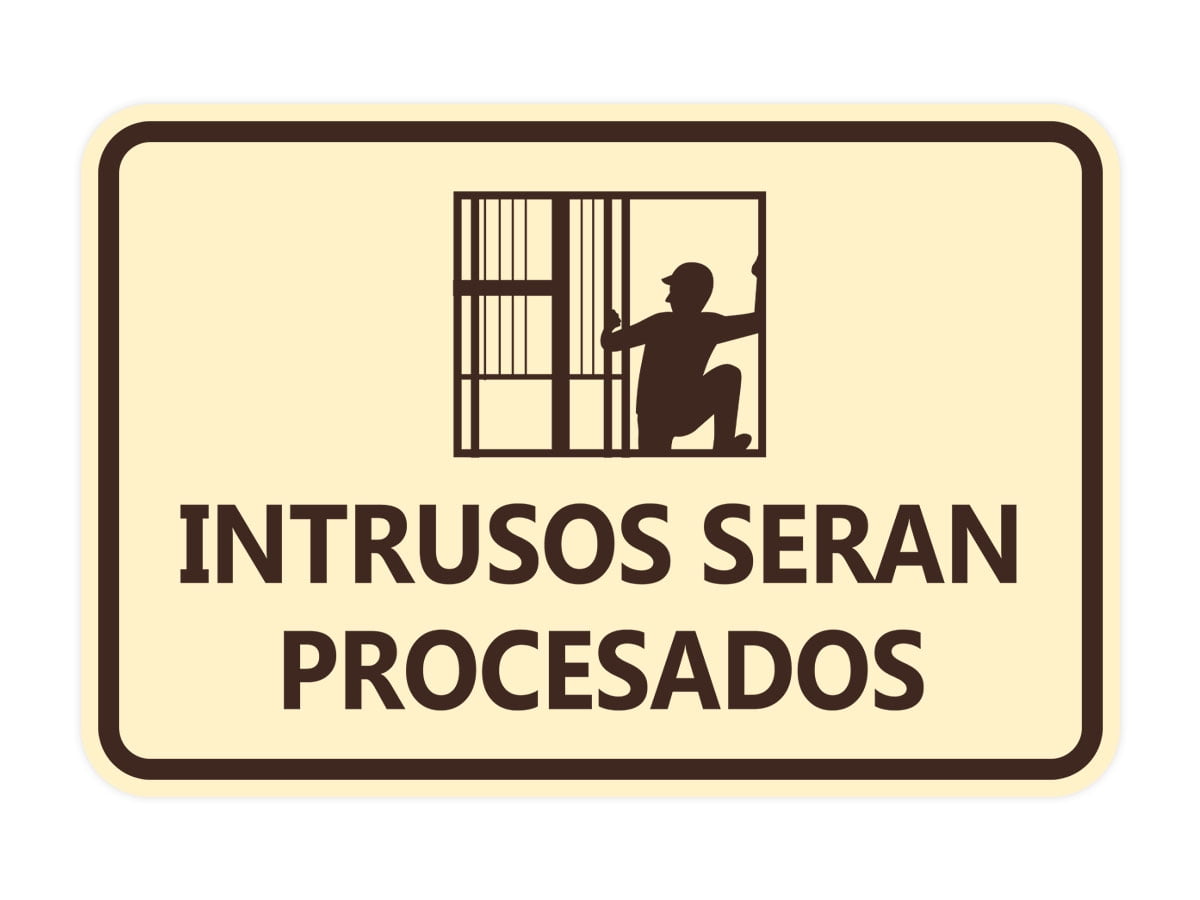 Signs ByLITA Classic Framed Intrusos Seran Procesados Graphic Spanish ...