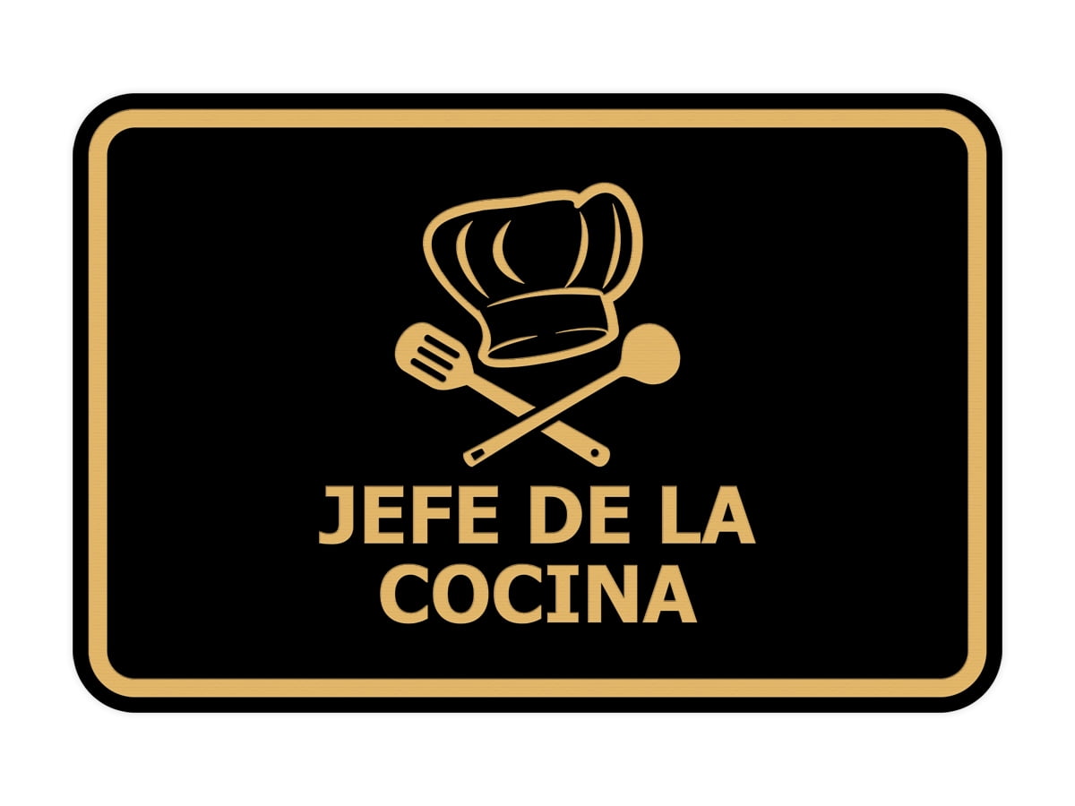 Signs ByLITA Classic Framed Jefe de la Cocina Door or Wall Sign (Black ...