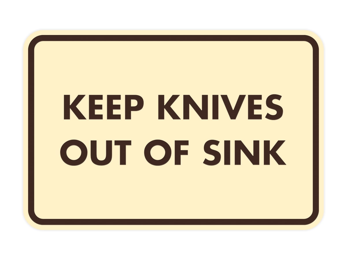 Signs ByLITA Classic Framed Keep Knives Out of Sink Sign (Ivory/Dark ...
