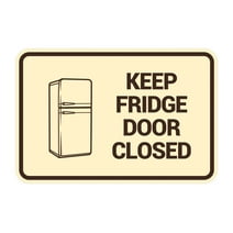 Signs ByLITA Classic Framed, Keep fridge door closed Sign (Ivory/Dark ...