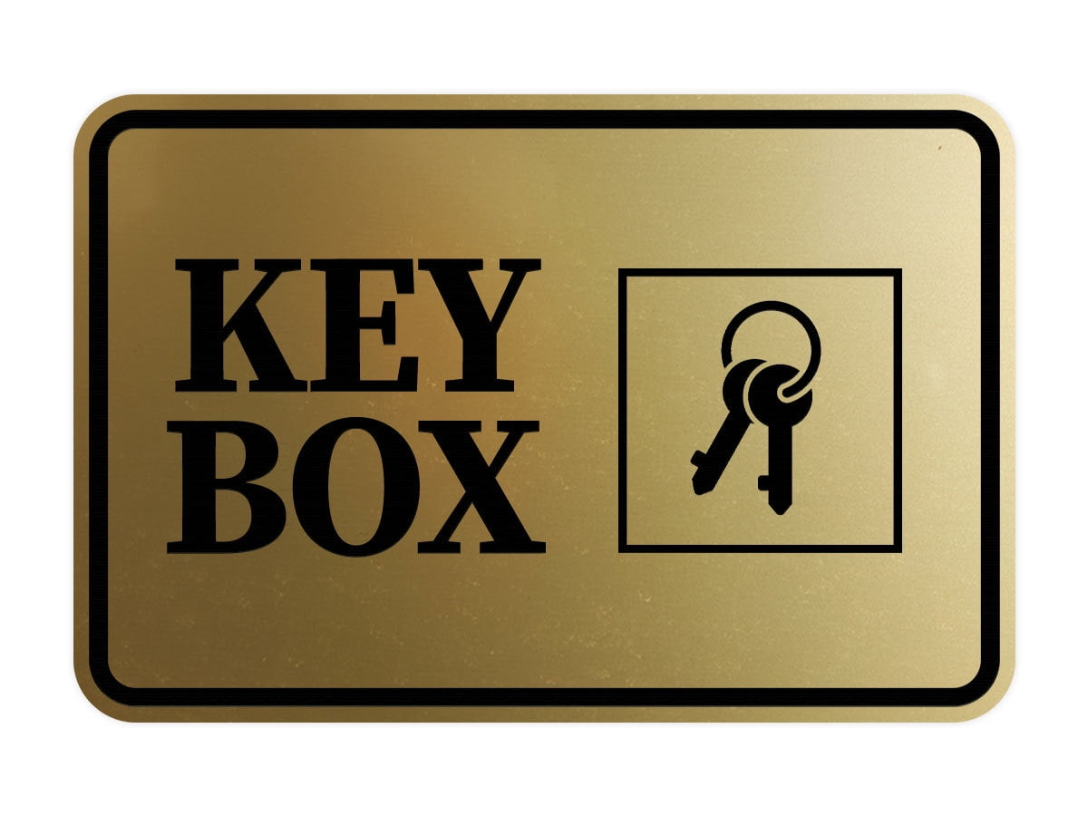 Signs ByLITA Classic Framed Key Box Sign (Brushed Gold) - Small ...