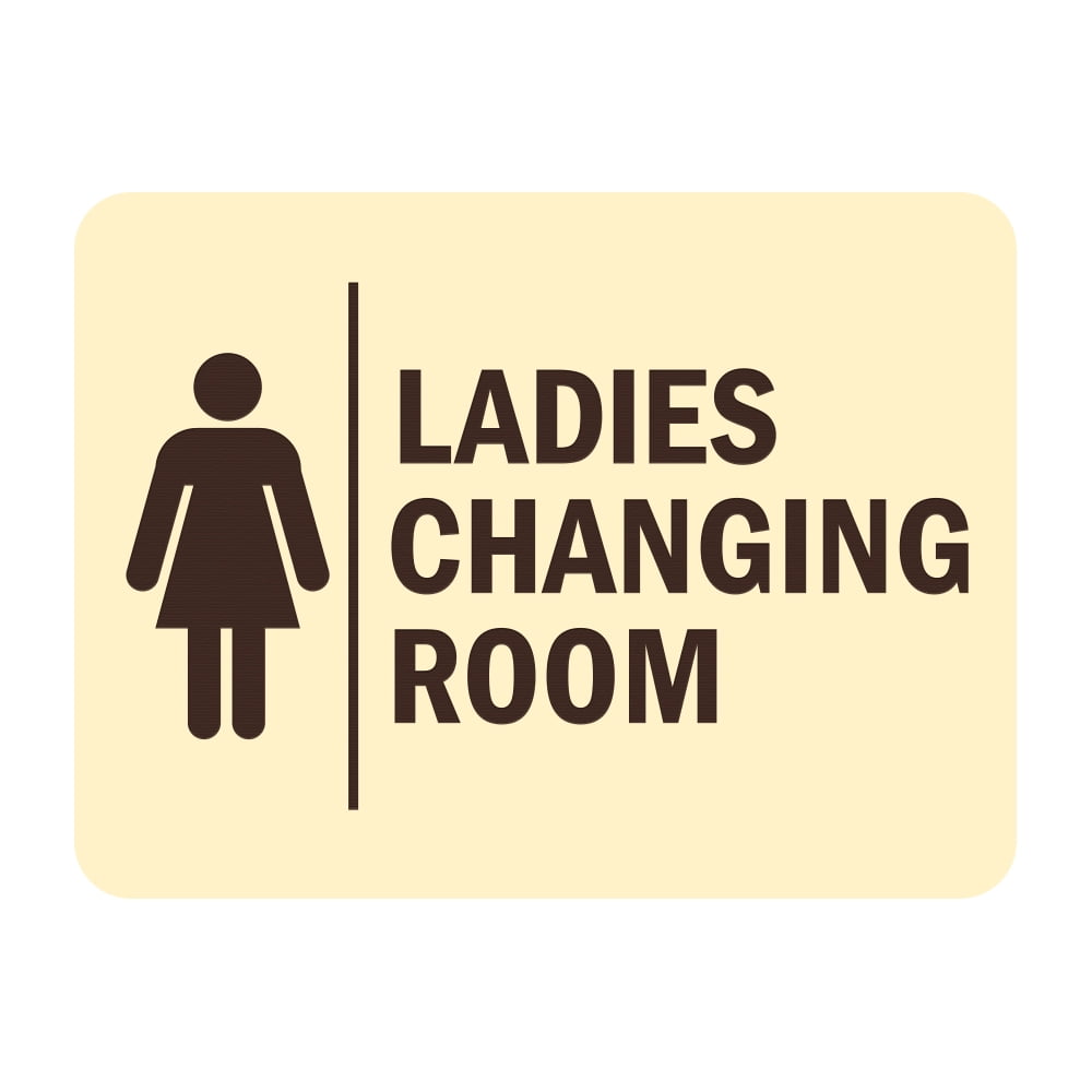 Signs ByLITA Classic Framed Ladies Changing Room Sign (Ivory/Dark Brown ...