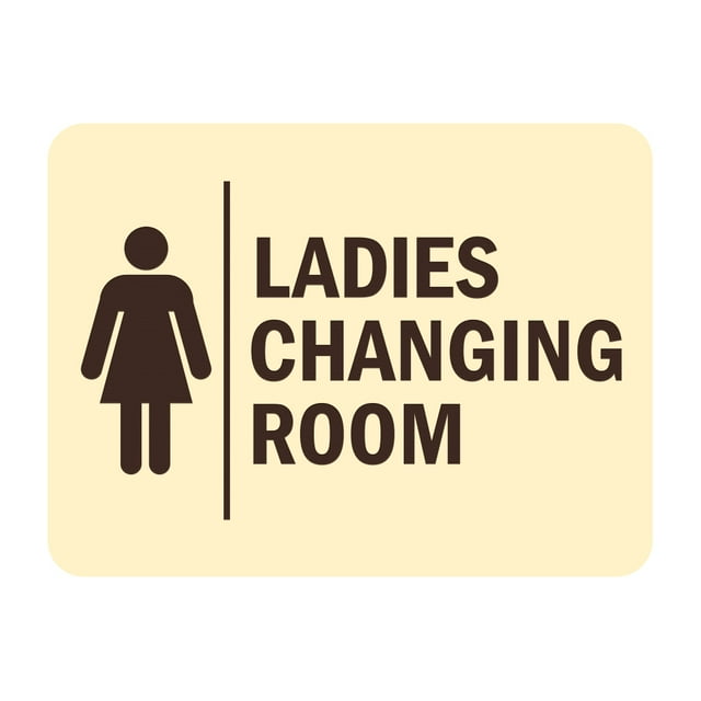 Signs ByLITA Classic Framed Ladies Changing Room Sign (Ivory/Dark Brown ...