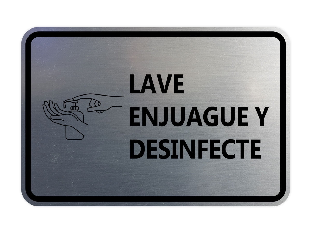 Signs ByLITA Classic Framed Lave Enjuague Y Desinfecte Durable ABS ...