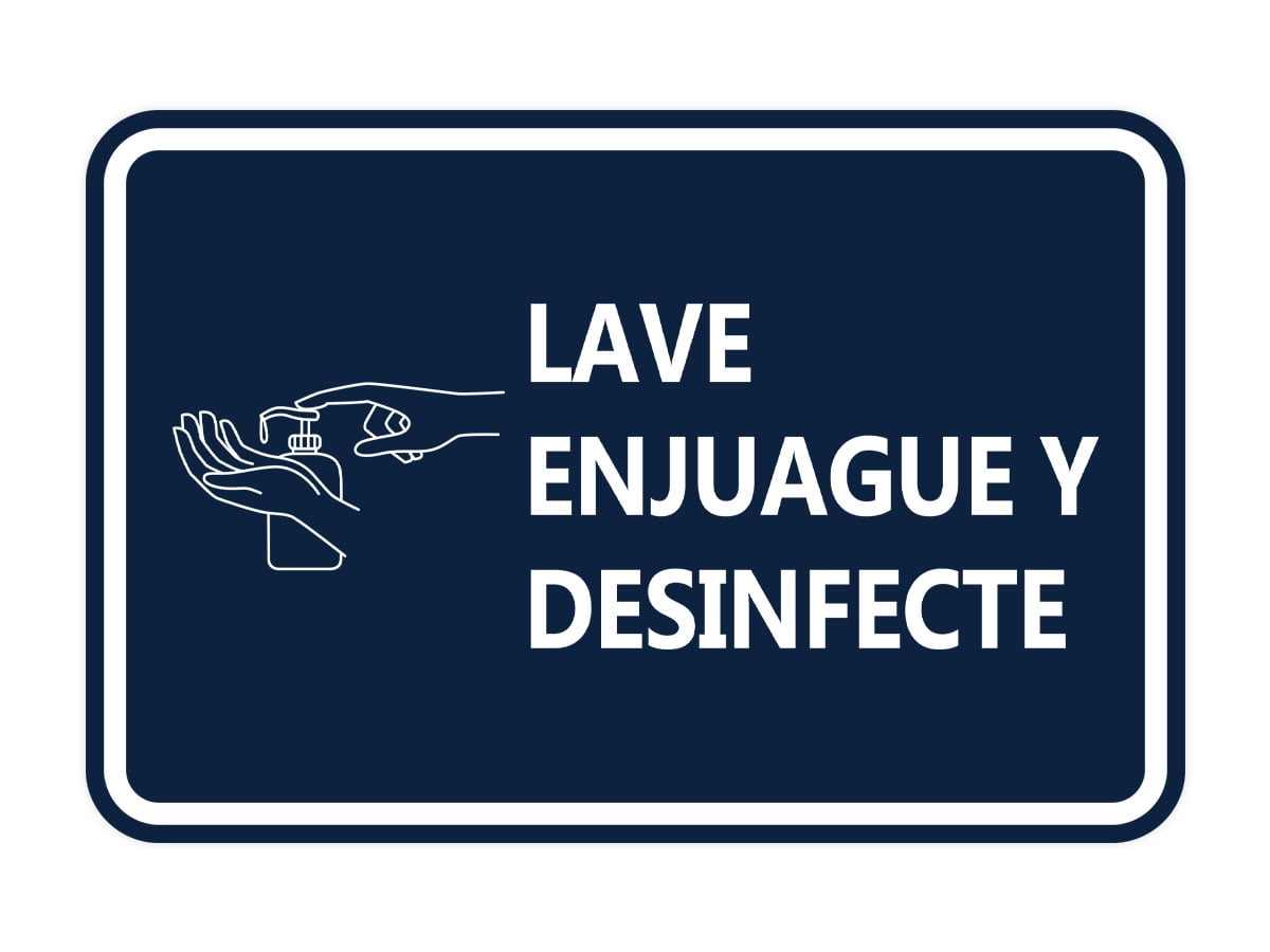 Signs ByLITA Classic Framed Lave Enjuague Y Desinfecte Durable ABS ...