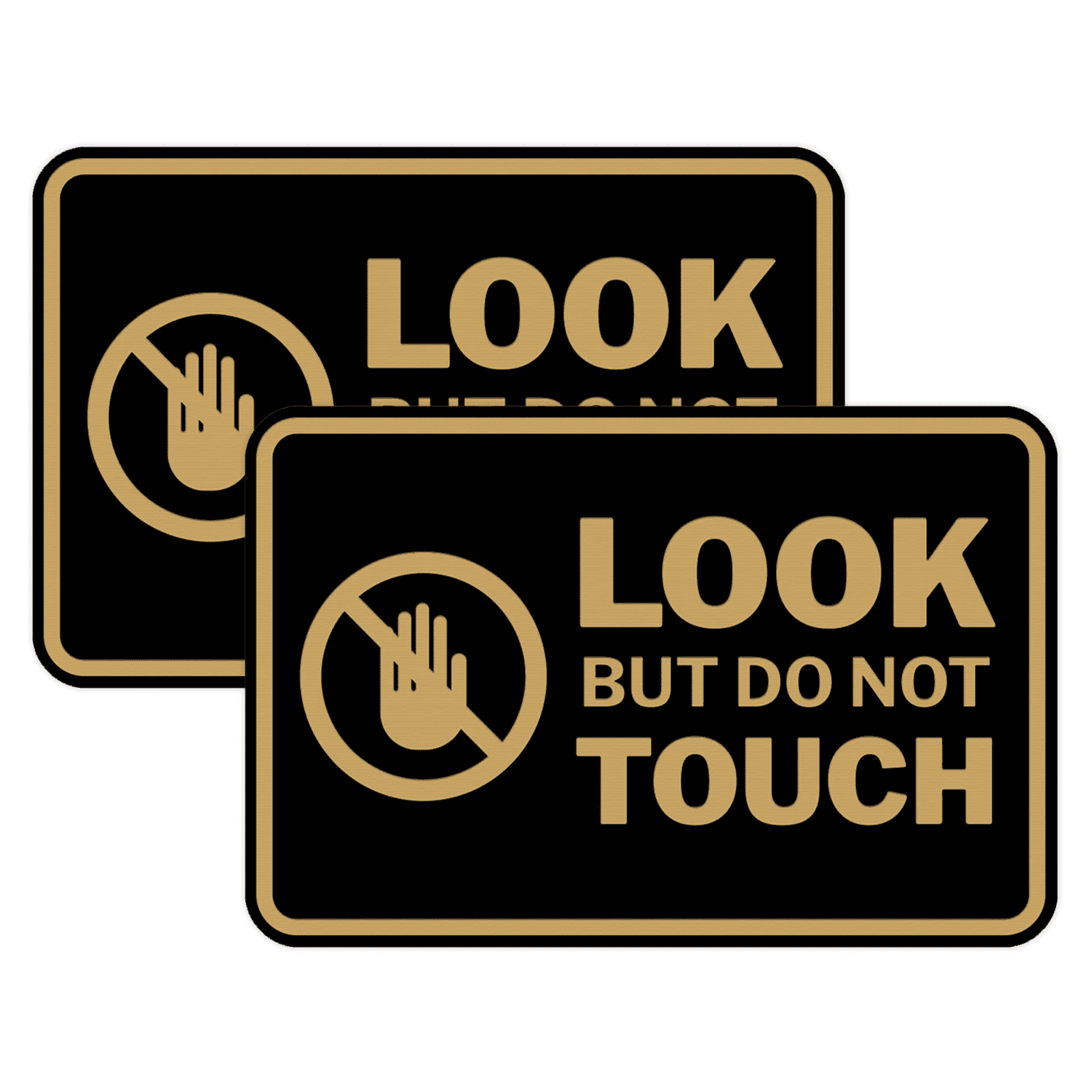 Signs ByLITA Classic Framed Look, But Do Not Touch Sign (Black Gold ...
