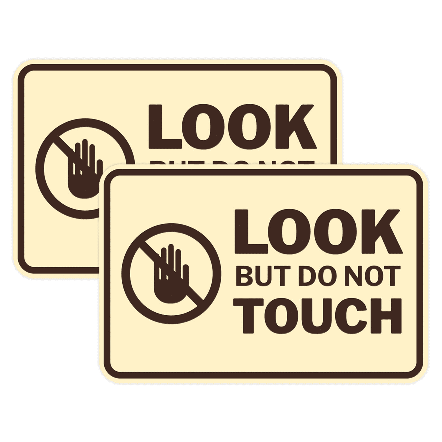 Signs ByLITA Classic Framed Look, But Do Not Touch Sign (Ivory/Dark ...