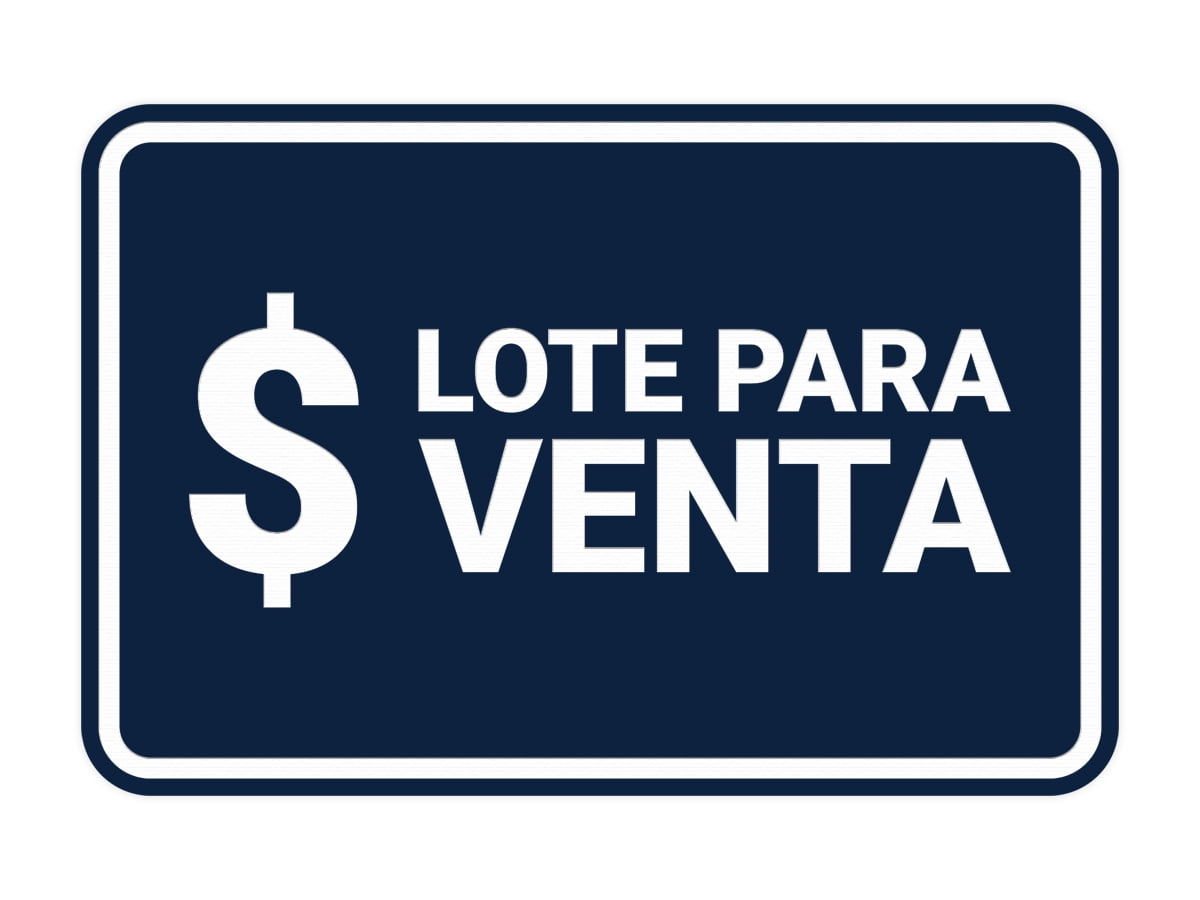 Signs ByLITA Classic Framed Lote para Venta Door or Wall Sign (Navy ...