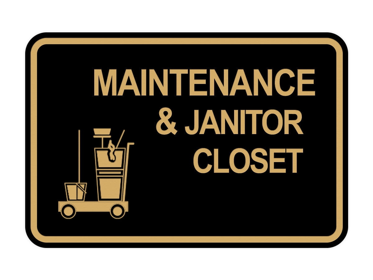 Signs ByLITA Classic Framed Maintenance & Janitor Closet Sign (Black ...