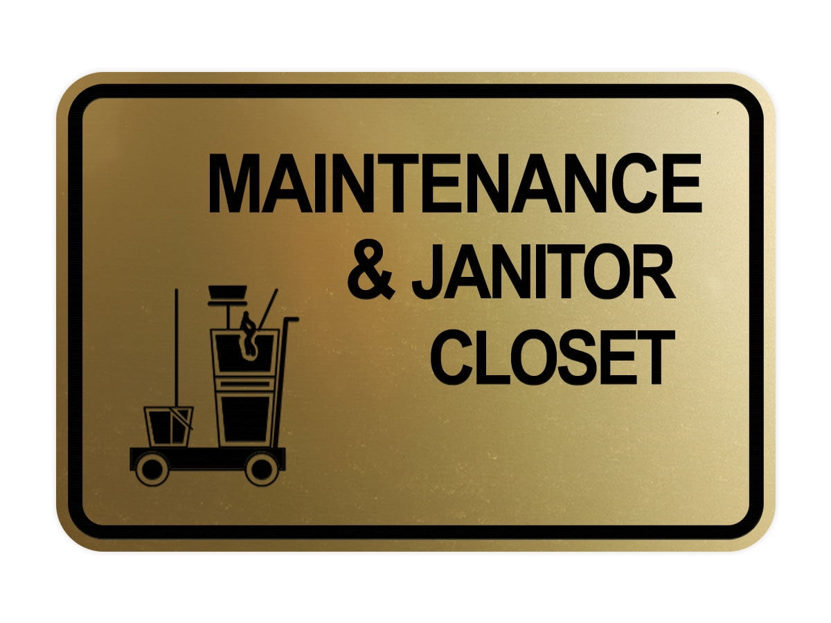 Signs ByLITA Classic Framed Maintenance & Janitor Closet Sign (Brushed ...