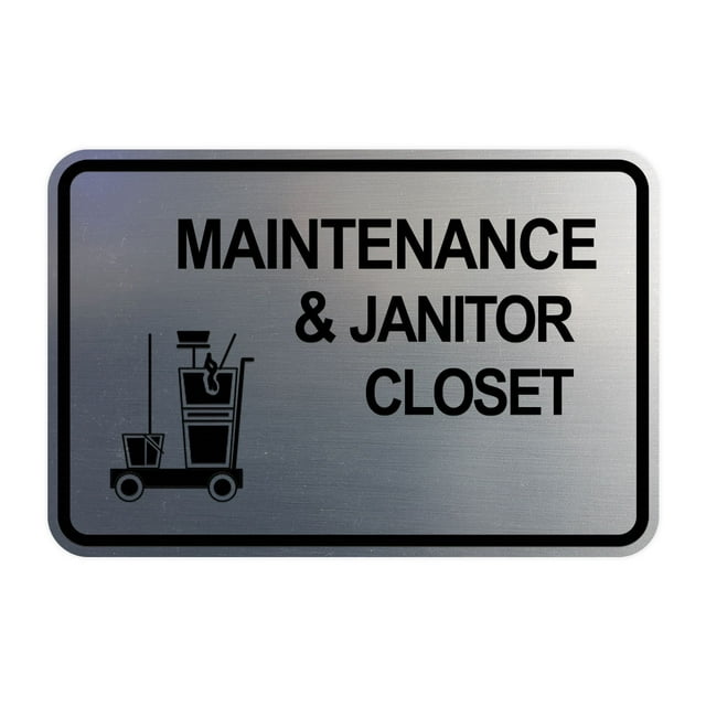 Signs ByLITA Classic Framed Maintenance & Janitor Closet Sign (Brushed ...