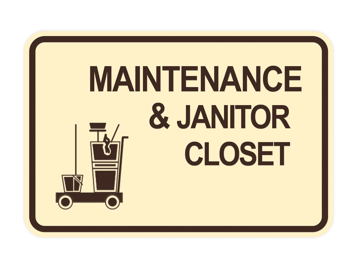 Signs ByLITA Classic Framed Maintenance & Janitor Closet Sign (Ivory ...