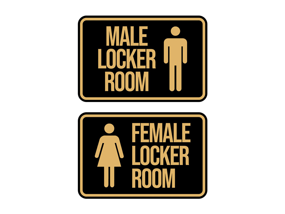 Signs ByLITA Classic Framed Male and Female Locker Room Sign (Black ...